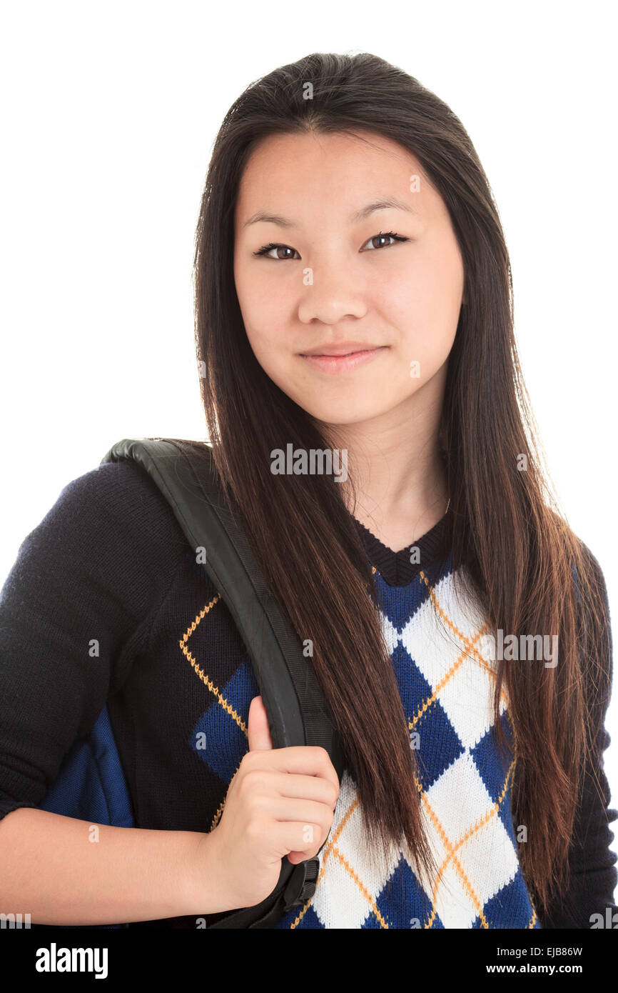 Young Asian student isolated on white background Stock Photo - Alamy