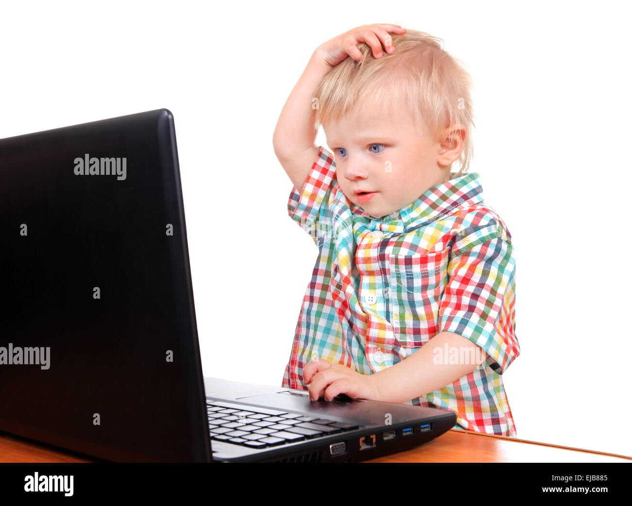 Child laptop shock hi-res stock photography and images - Alamy