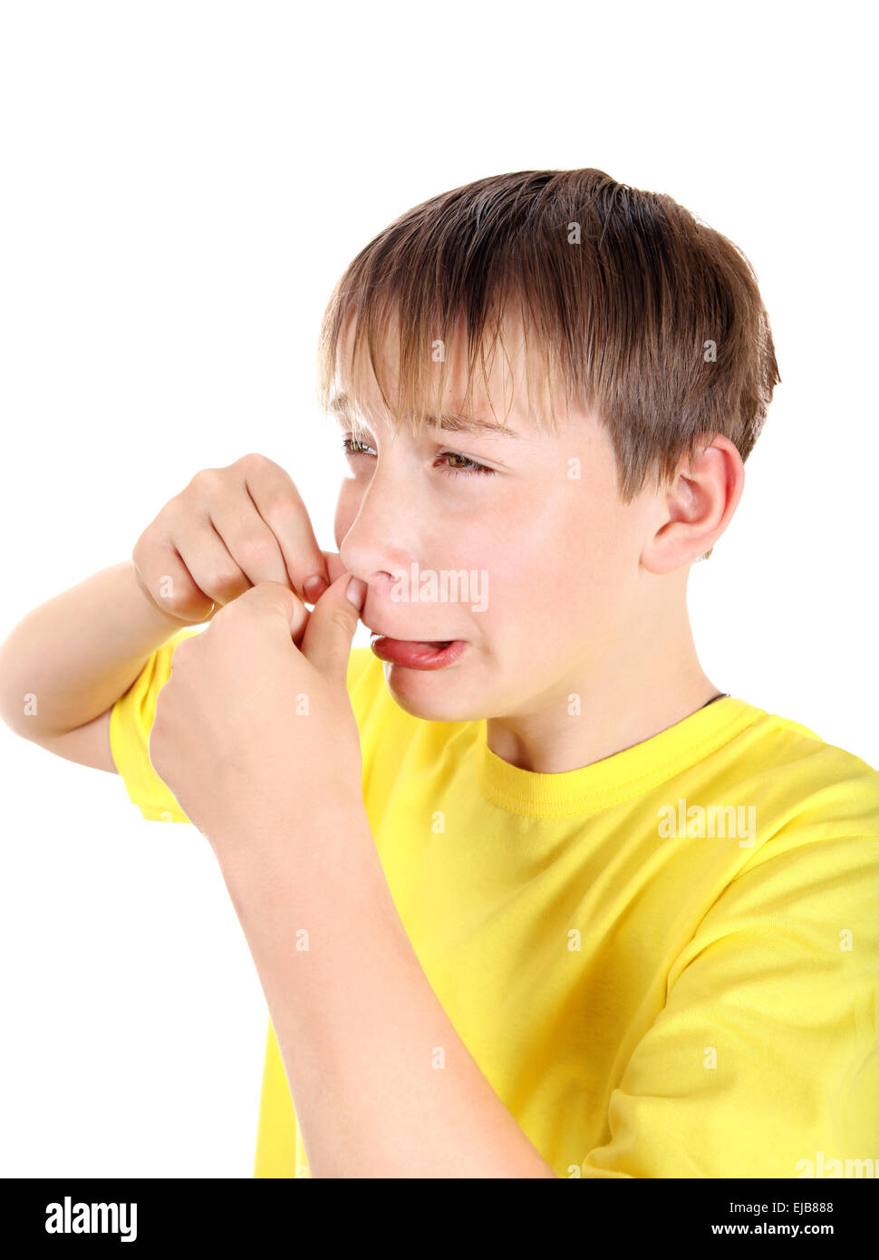 Kid with Pimple Stock Photo - Alamy
