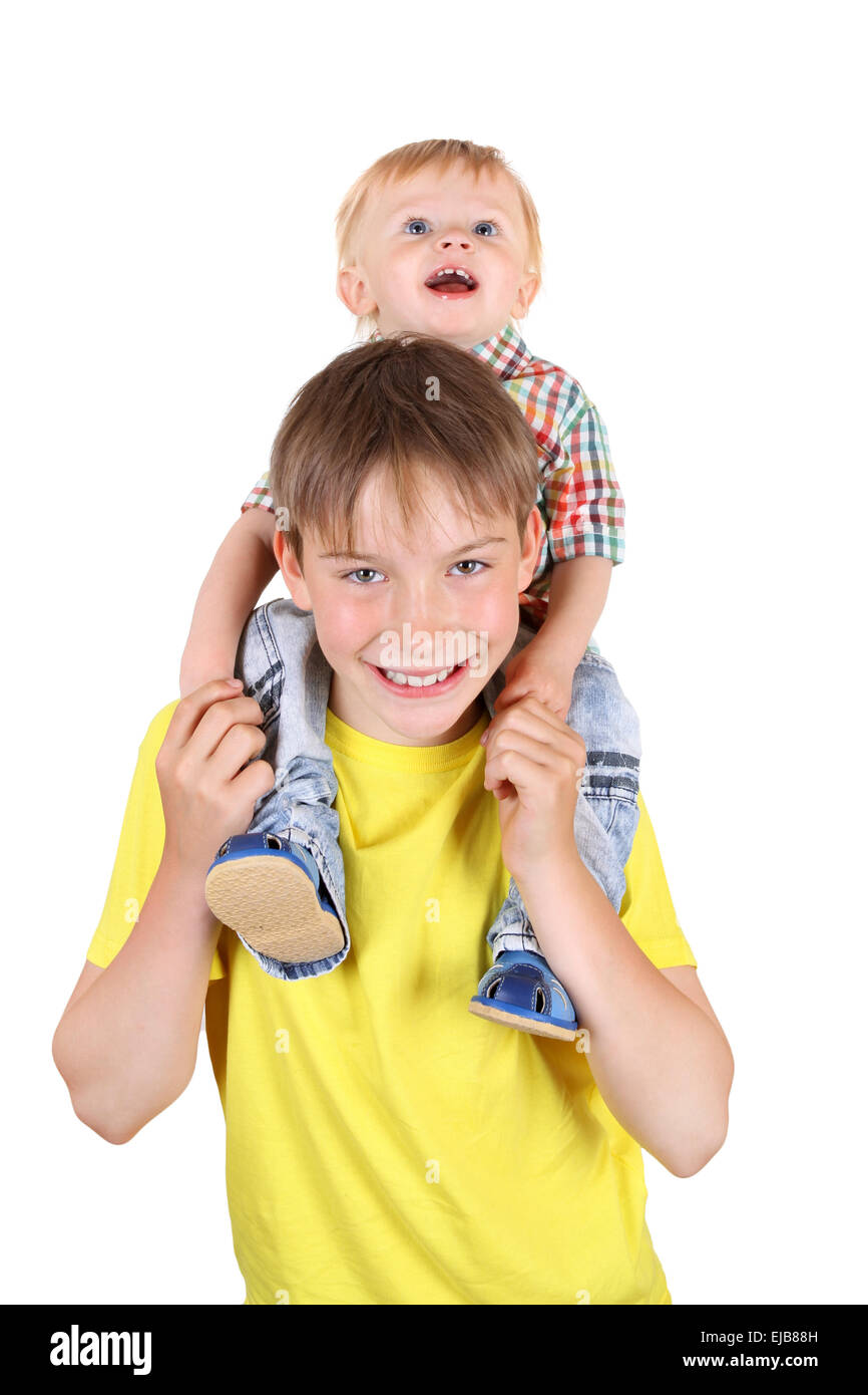 Happy Kid and Baby Boy Stock Photo - Alamy