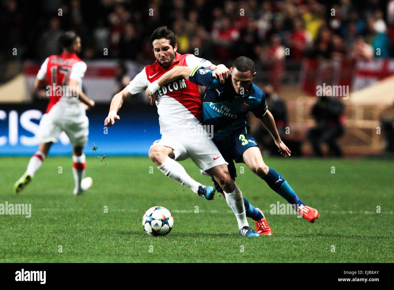 Joao MOUTINHO/Kieran GIBBS - 17.03.2015 - Monaco/Arsenal - 1/8Finale ...