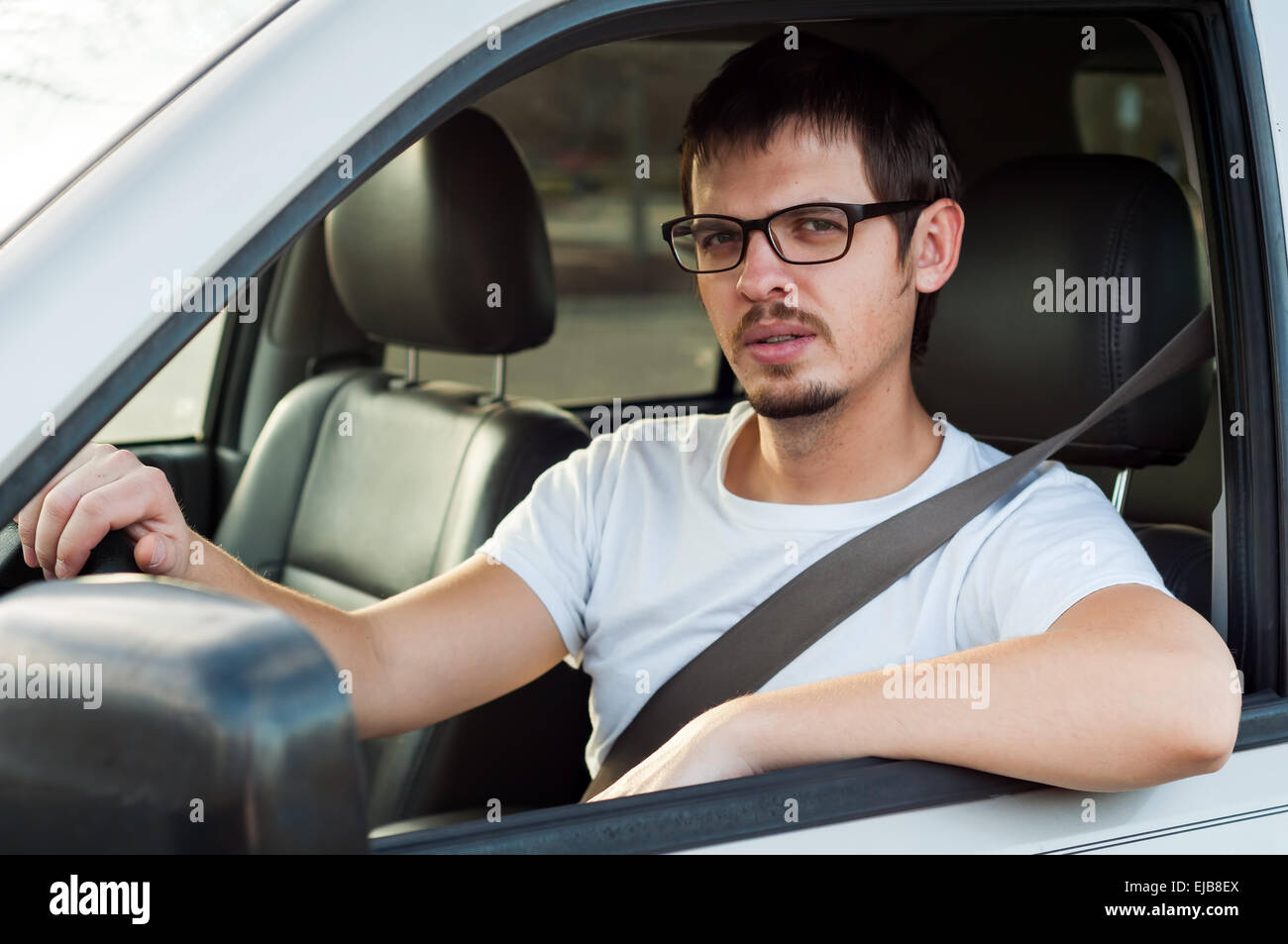 Look inside car young driver hi-res stock photography and images - Alamy