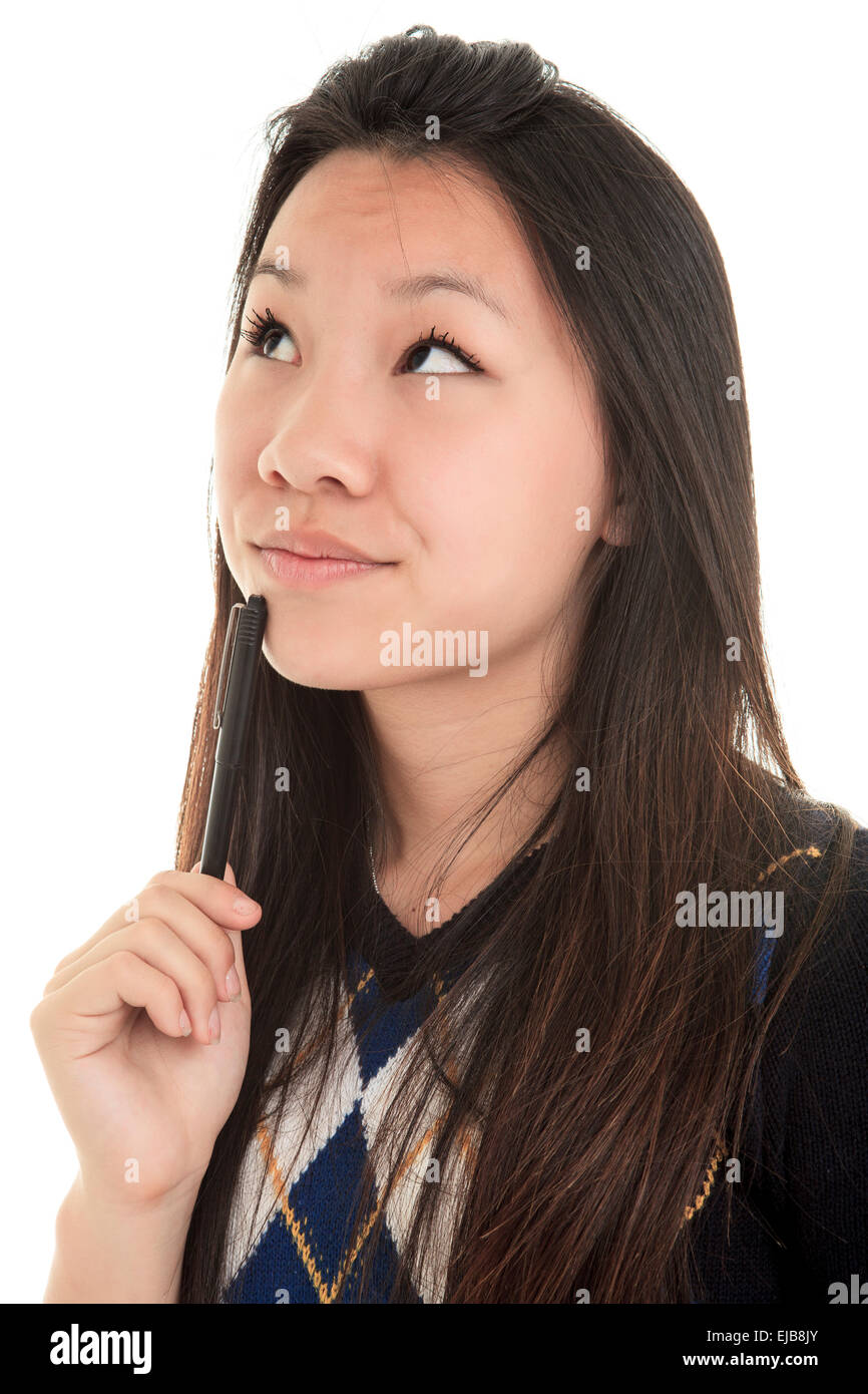 Young Asian student isolated on white background Stock Photo - Alamy