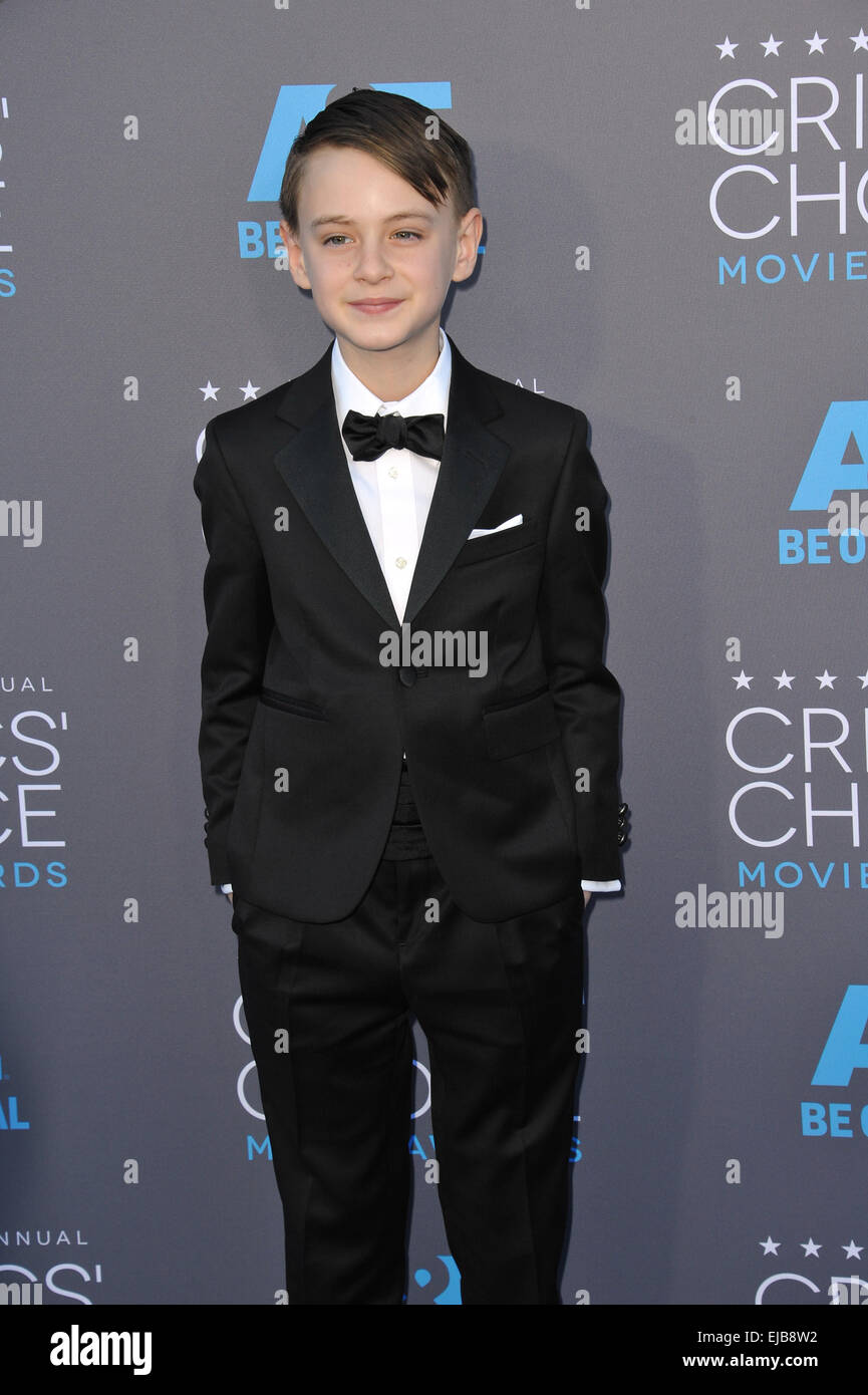 LOS ANGELES, CA - JANUARY 15, 2015: Jaeden Lieberher at the 20th Annual ...