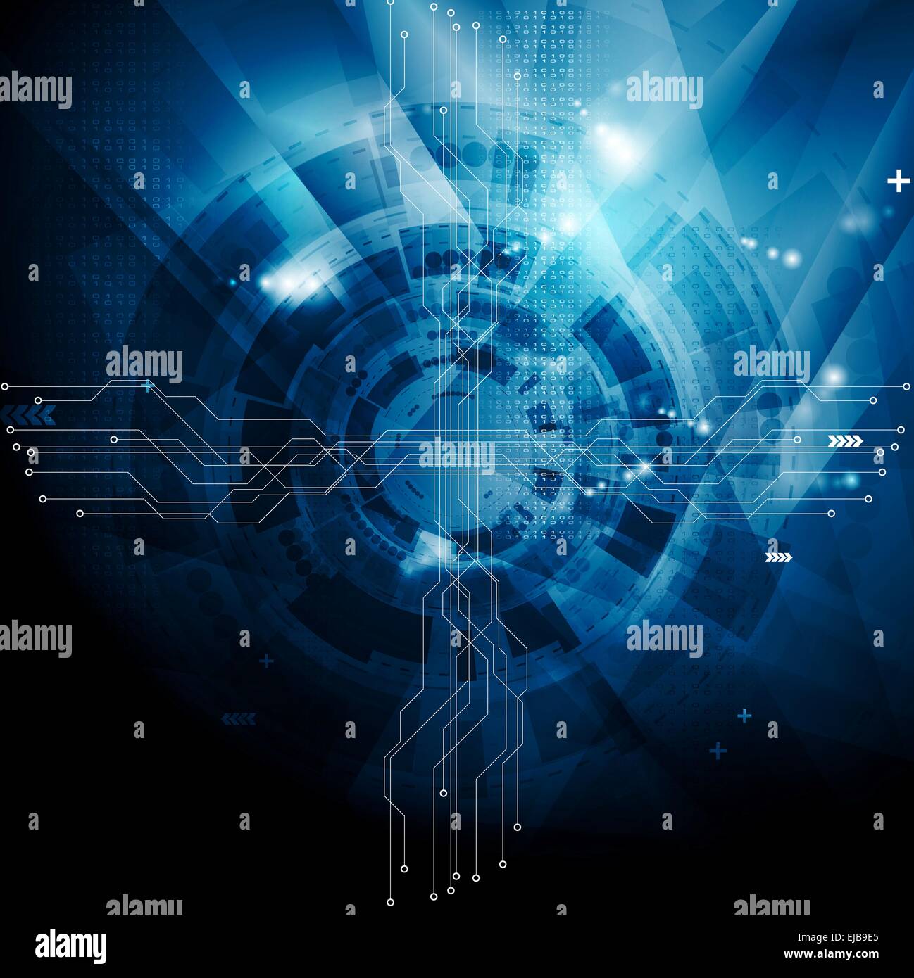 Dark blue tech abstract background Stock Photo - Alamy