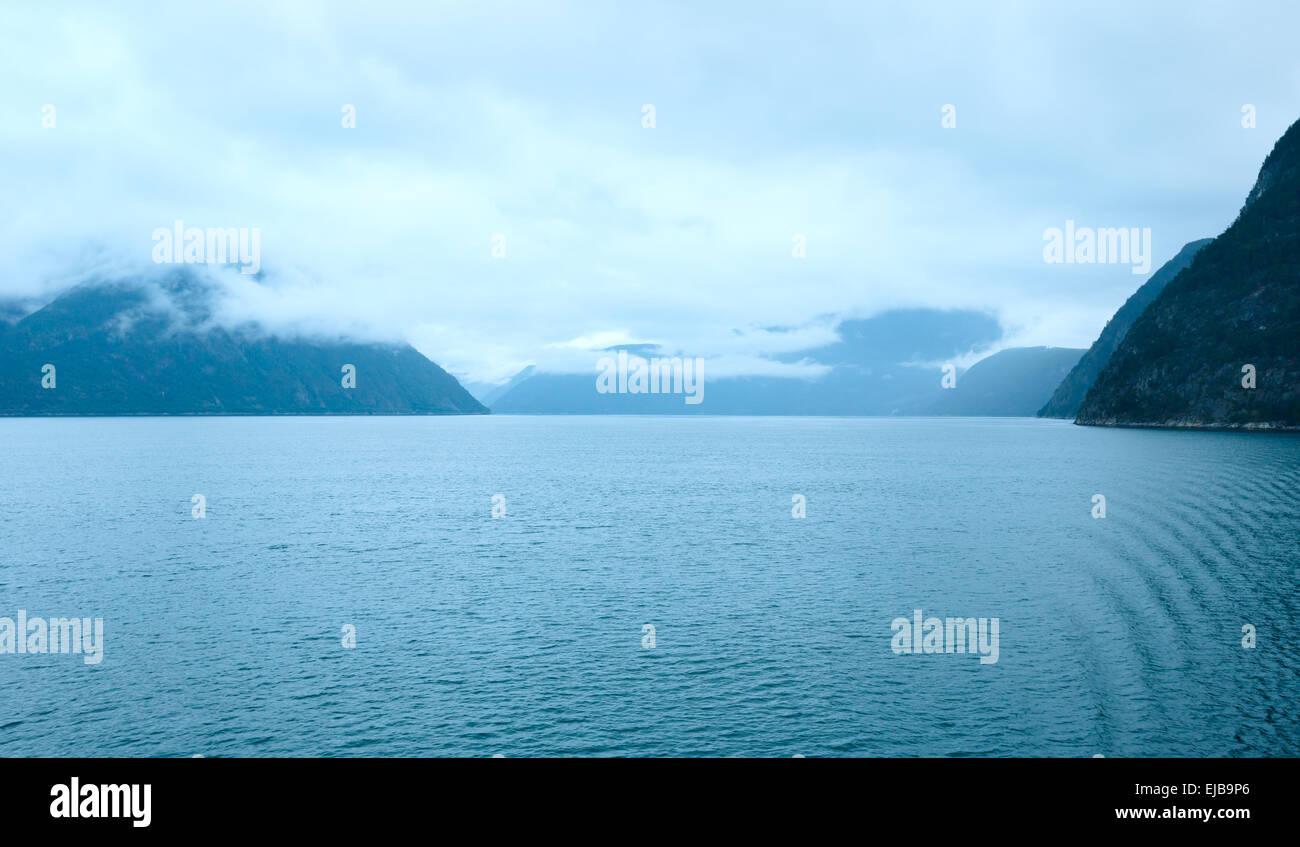 Fjord summer cloudy view (Norway Stock Photo - Alamy