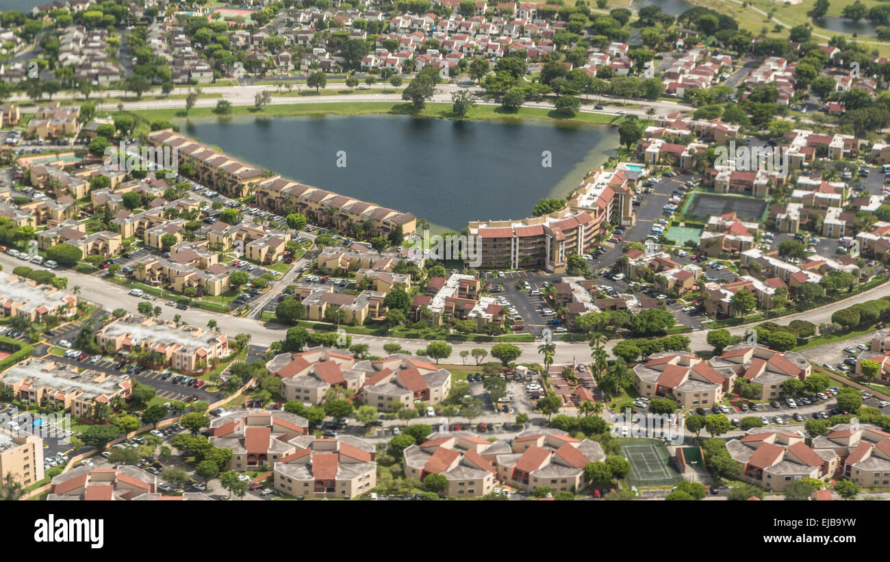Aerial view of Miami Downtown Stock Photo - Alamy