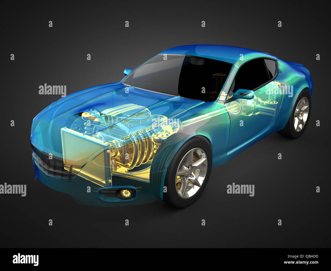 transparent car concept with visible engine and transmission Stock ...