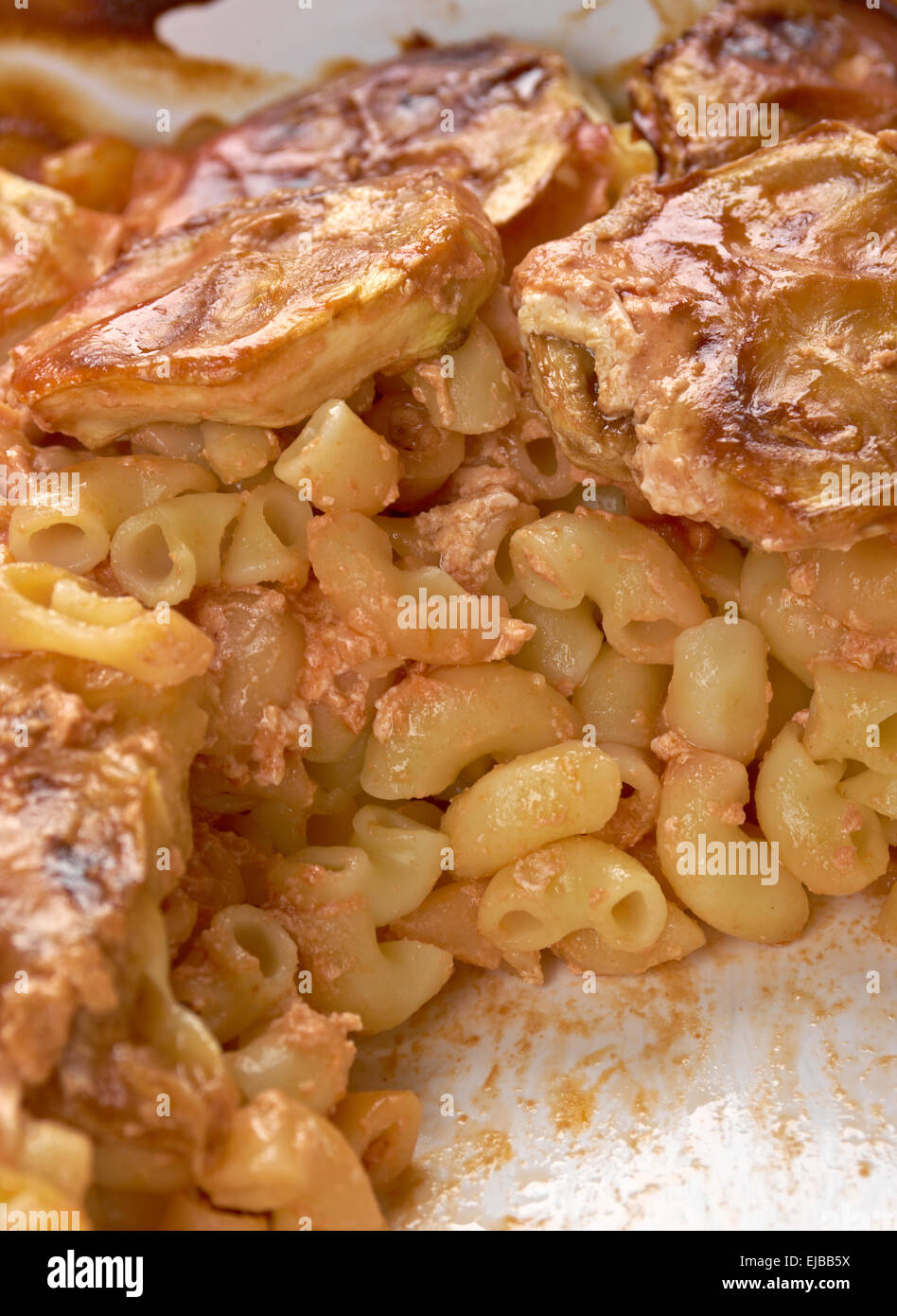 Elbow macaroni bake with zucchini Stock Photo - Alamy