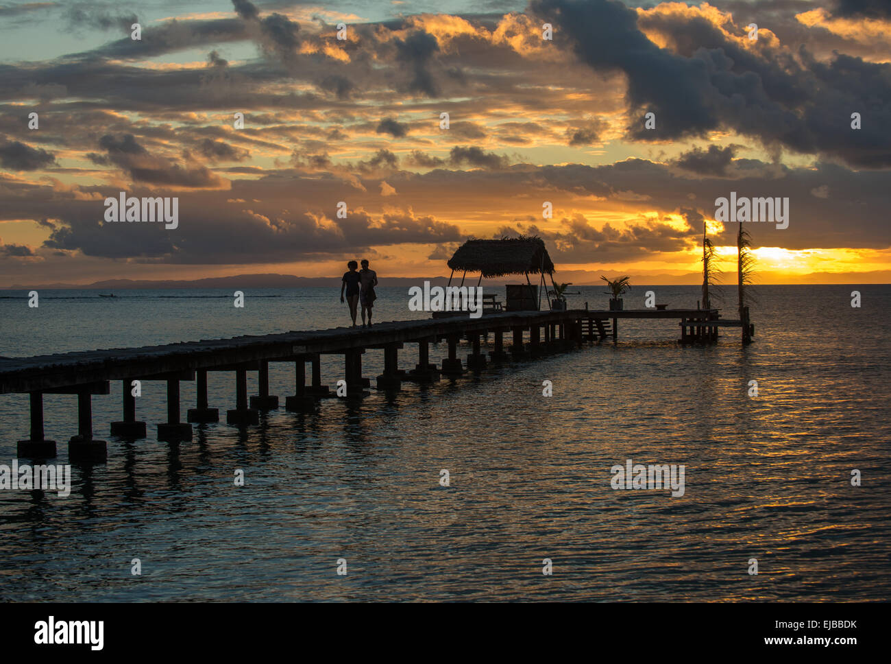 Pier on a tropical island, holiday landscape Stock Photo - Alamy
