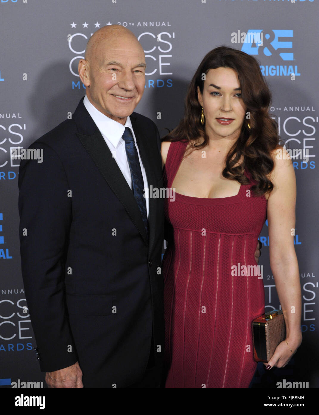 LOS ANGELES, CA - JANUARY 15, 2015: Patrick Stewart & singer Sunny ...