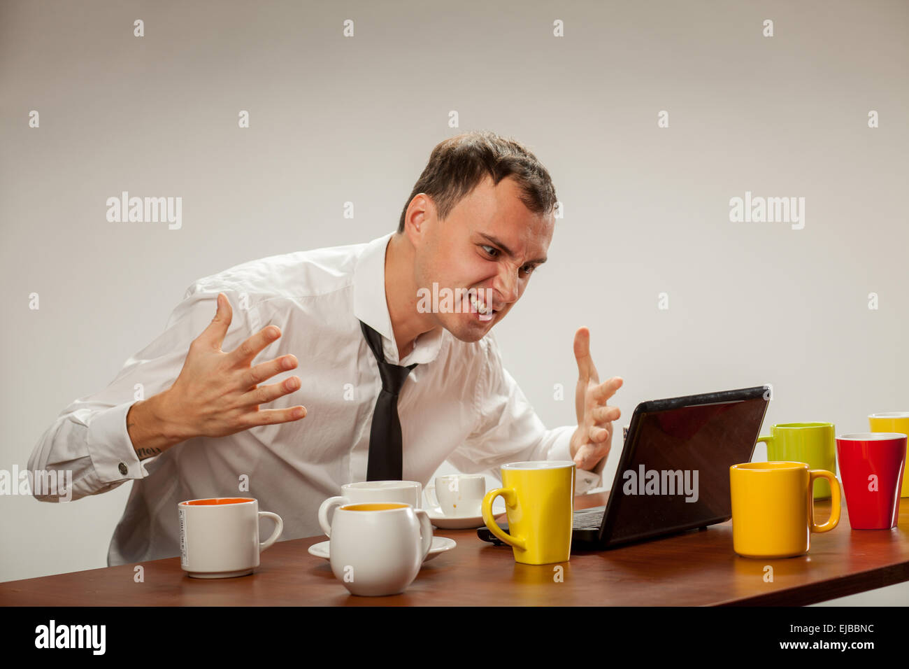 young man at the computer Stock Photo - Alamy