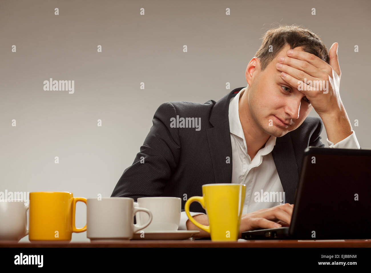 young man at the computer Stock Photo - Alamy