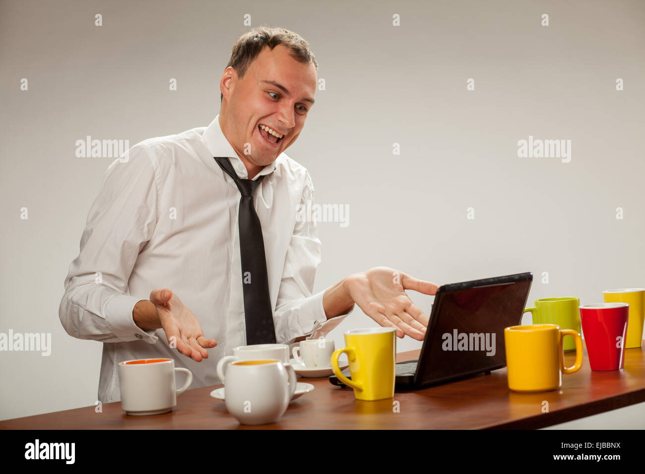 young man at the computer Stock Photo - Alamy