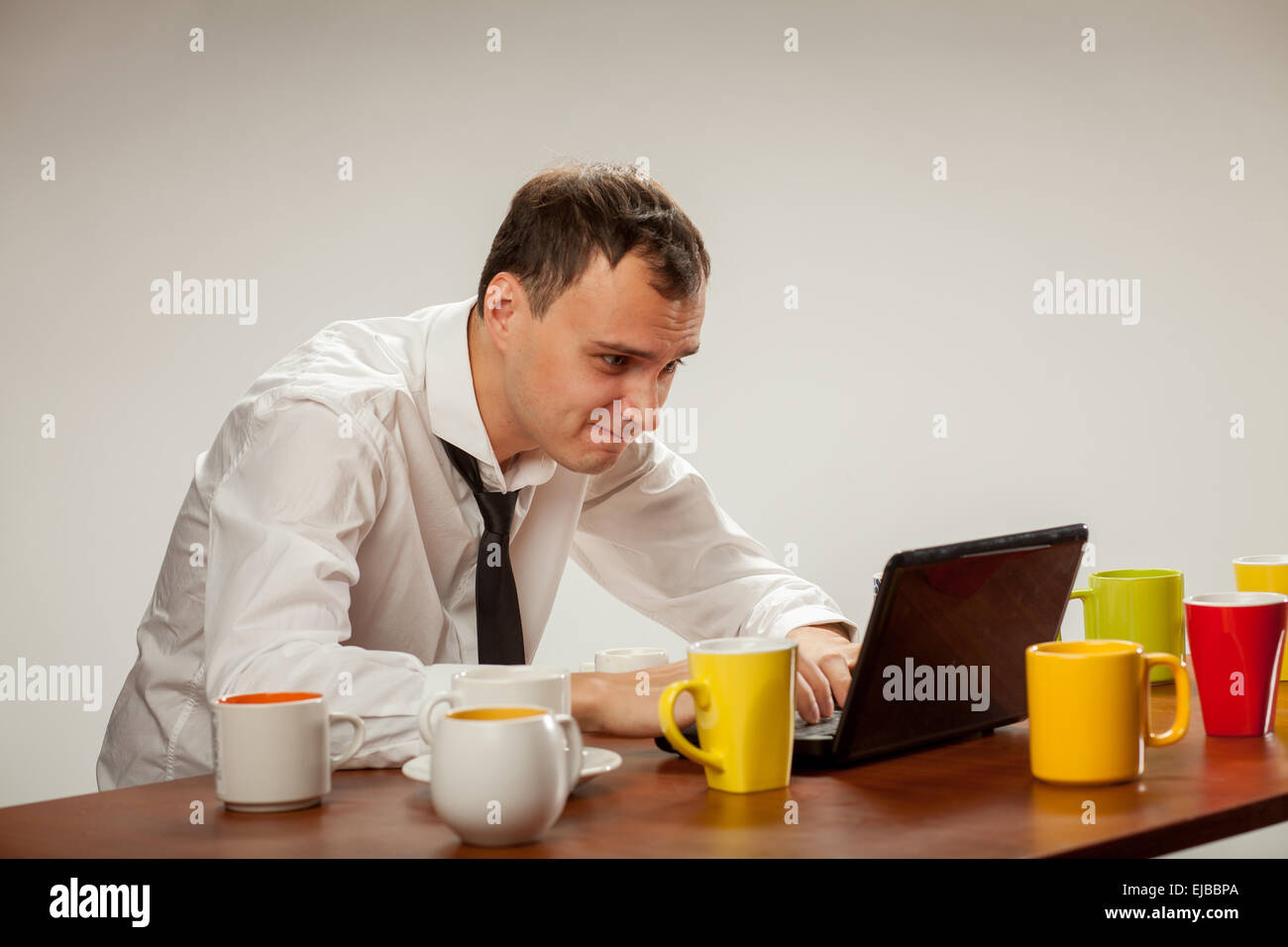 young man at the computer Stock Photo - Alamy