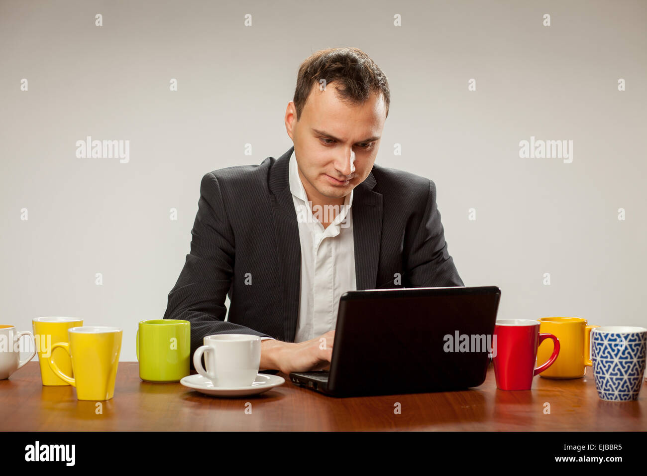 young man at the computer Stock Photo - Alamy