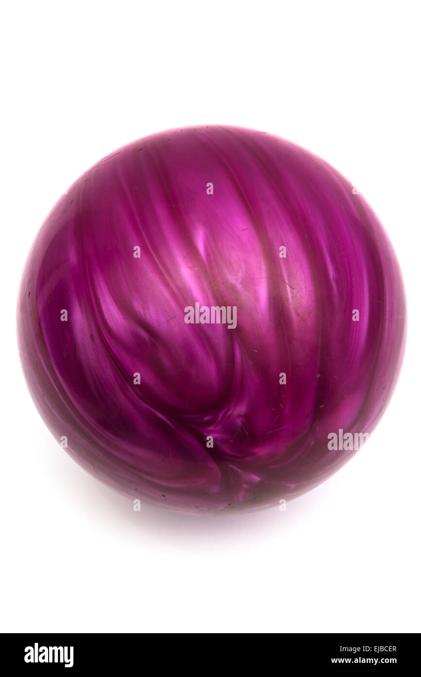 purple ball game in bowling Stock Photo - Alamy
