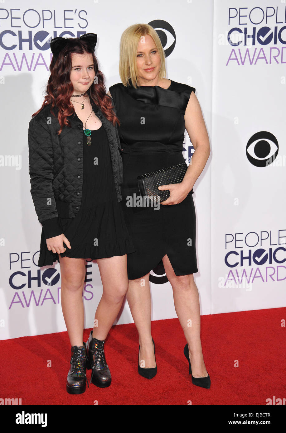 LOS ANGELES, CA - JANUARY 7, 2015: Patricia Arquette & daughter Harlow ...