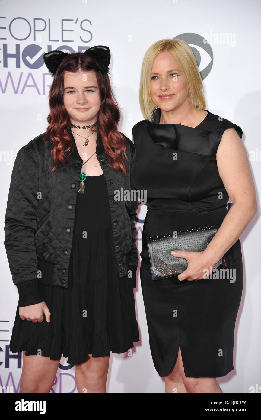 LOS ANGELES, CA - JANUARY 7, 2015: Patricia Arquette & daughter Harlow ...