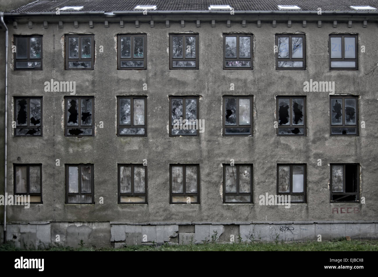 Facade of an abandoned Building HDR Stock Photo - Alamy