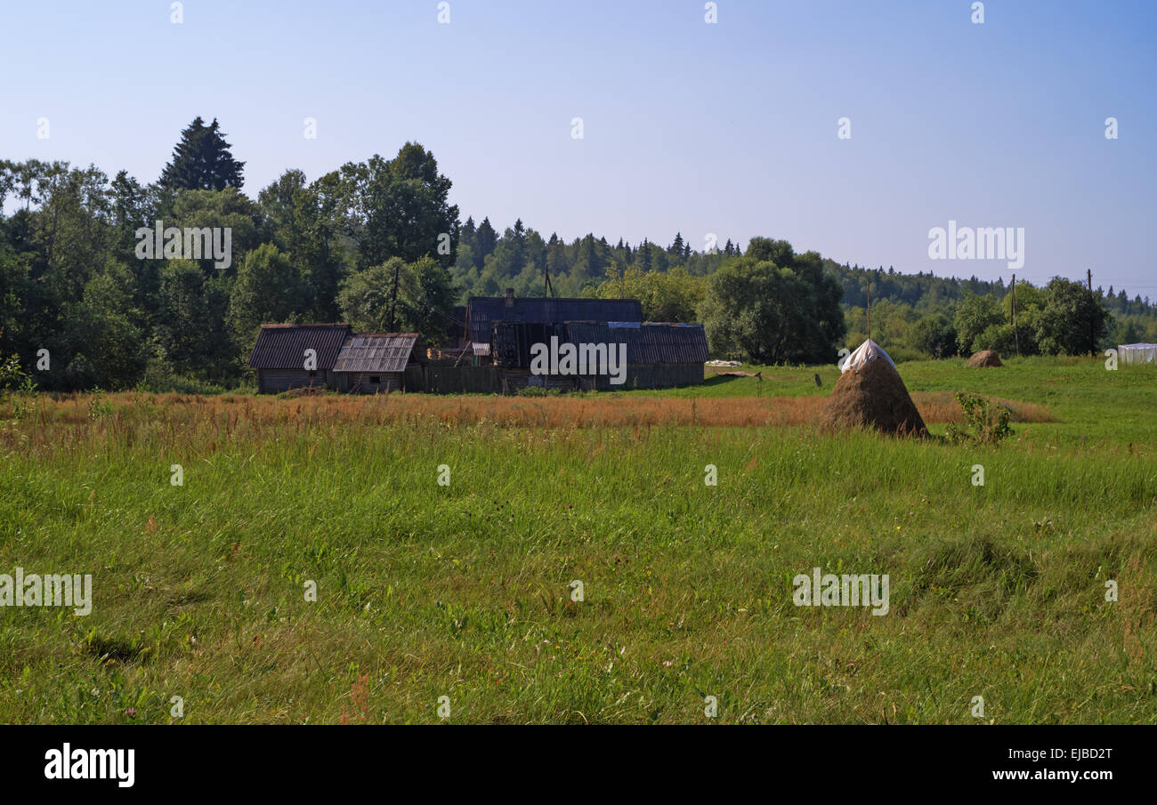 Haystack in village Stock Photo - Alamy