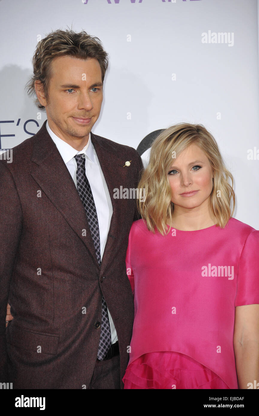 LOS ANGELES, CA - JANUARY 7, 2015: Kristen Bell & husband Dax Shepard ...