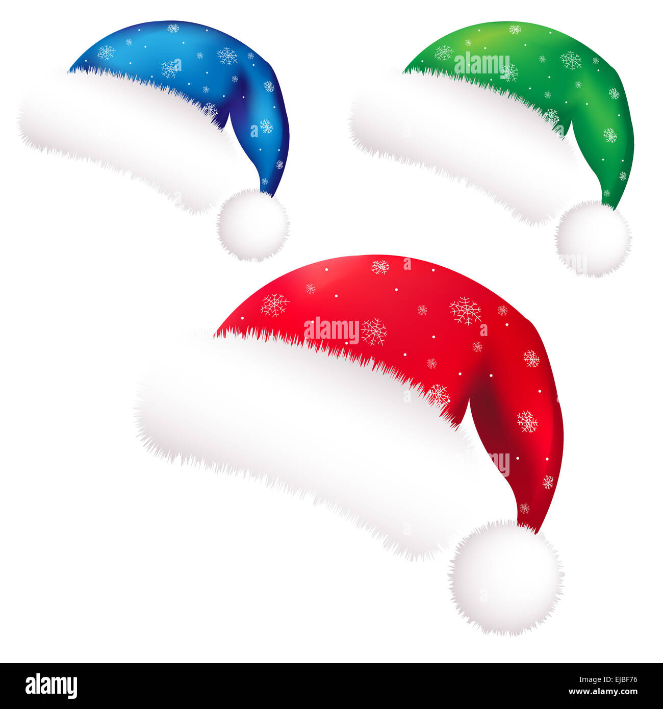 Christmas Color Santa Claus Caps Stock Photo - Alamy