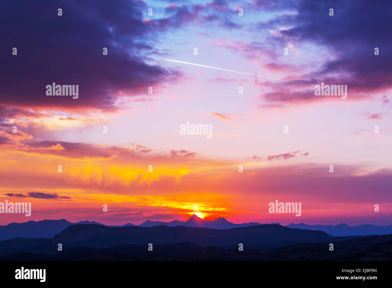 Mountains on sunset Stock Photo - Alamy