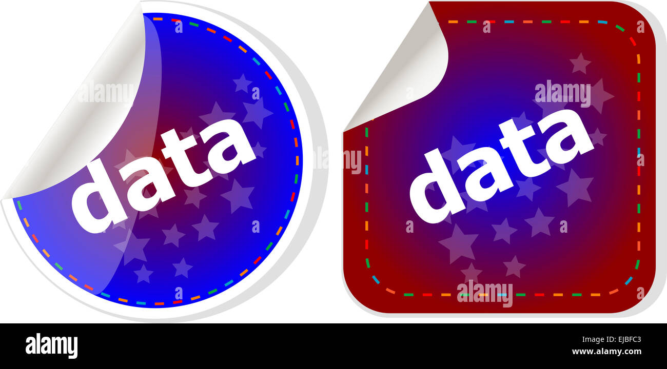 data word stickers web button set, label, icon Stock Photo - Alamy