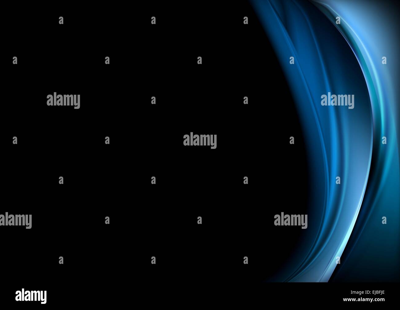 Blue waves on black background Stock Photo - Alamy