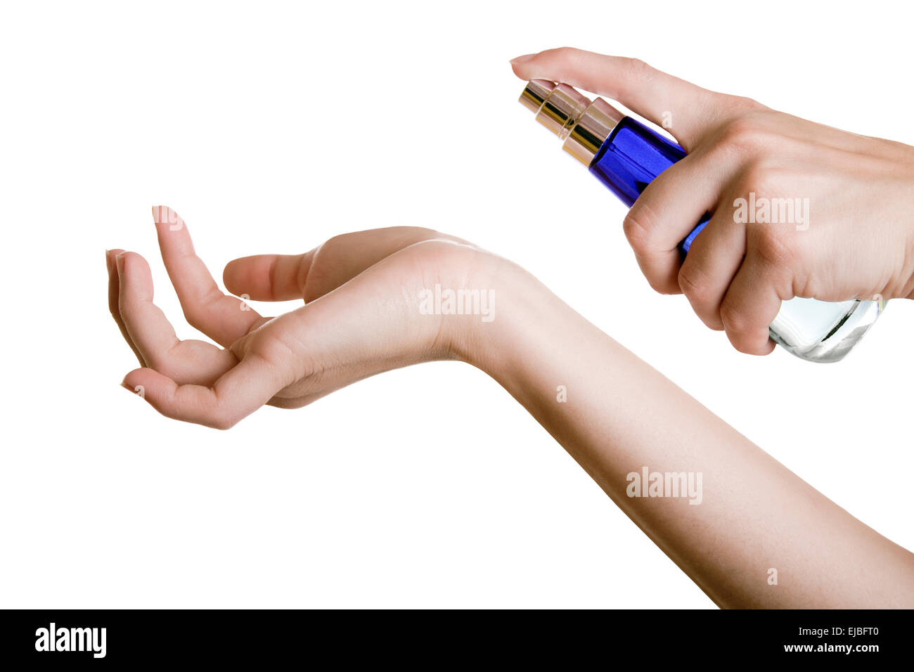 close up of woman hands spraying Stock Photo - Alamy