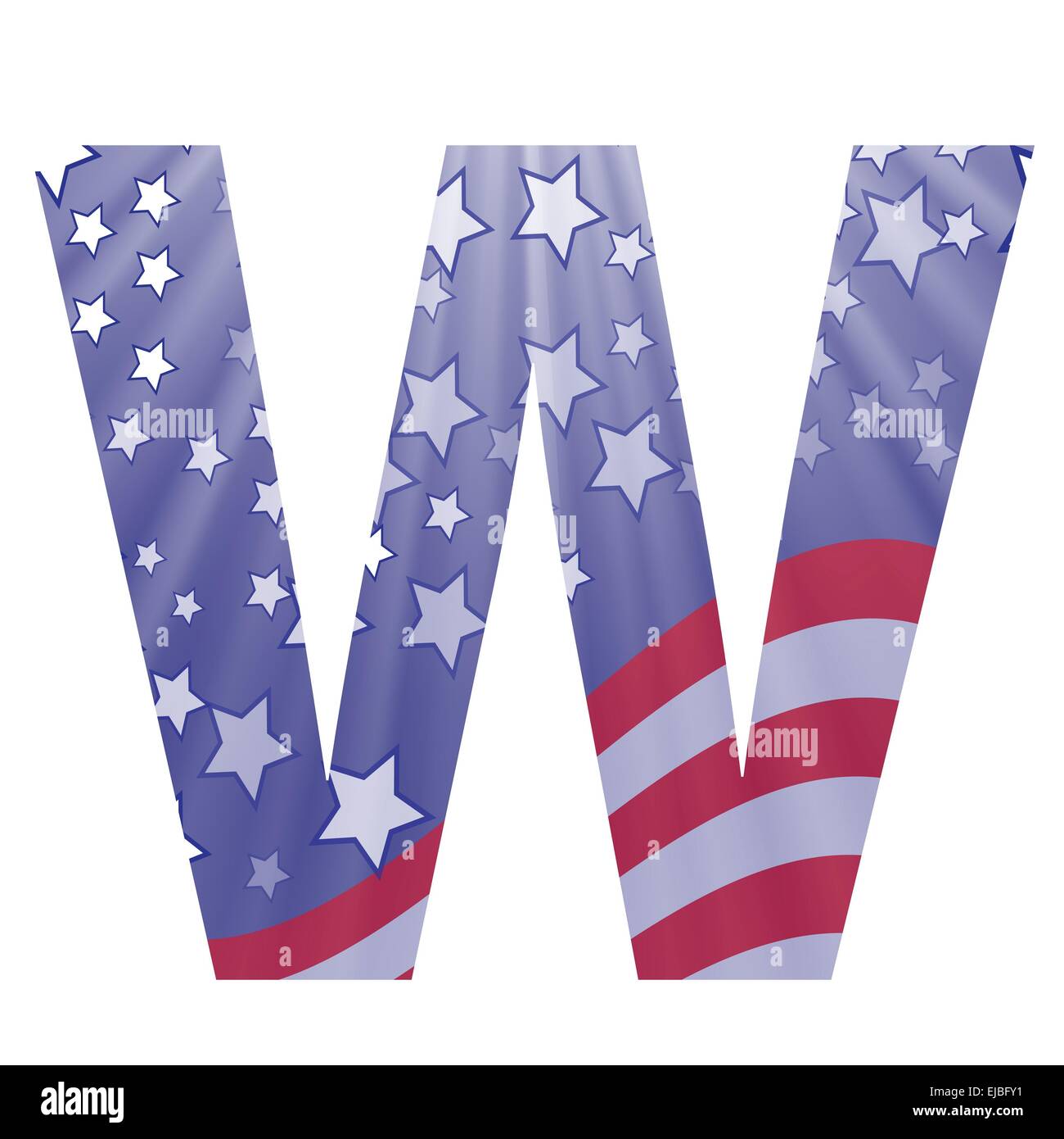 american flag letter W Stock Photo - Alamy