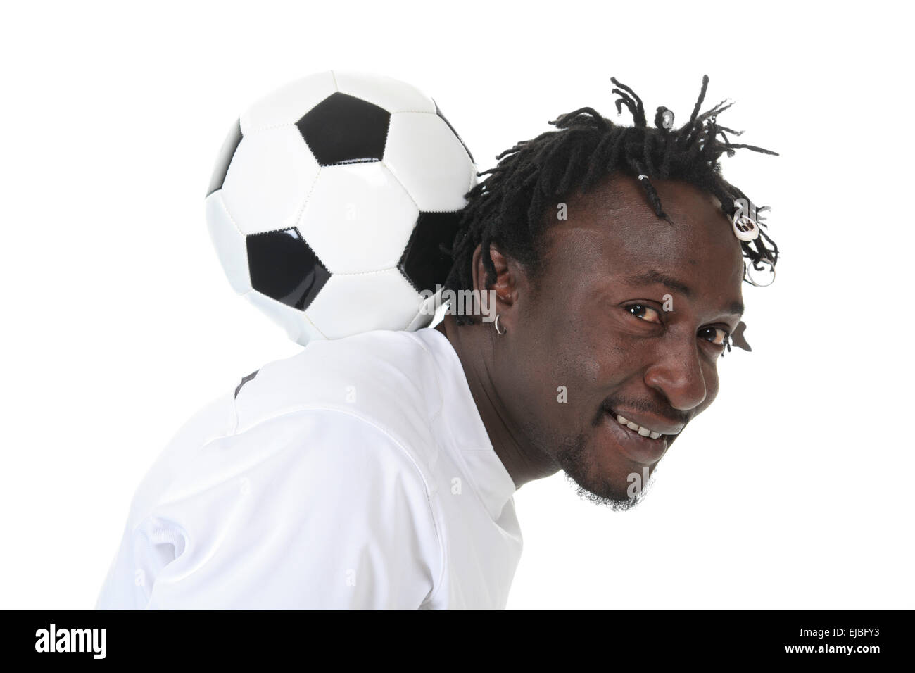 Portrait Of Happy Soccer Player Stock Photo - Alamy