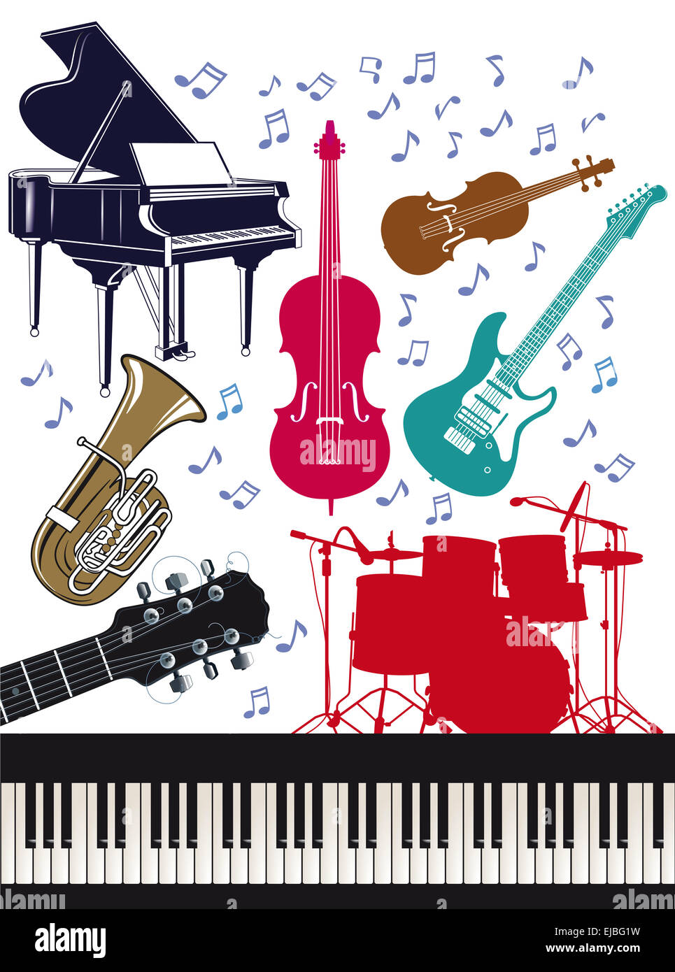 Cheerful Musical Instruments Stock Photo - Alamy