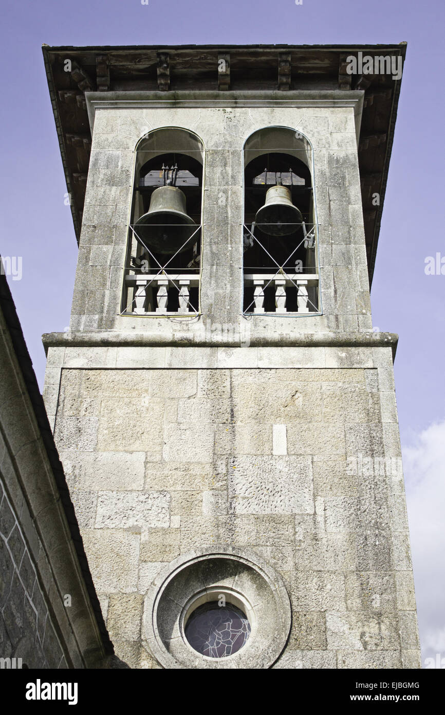 Bell tower in iron church bells, construction and architecture Stock ...