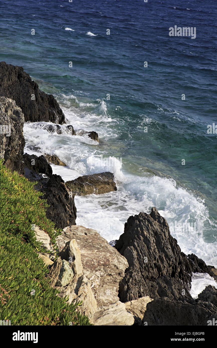 Waves of the Aegean Sea Stock Photo - Alamy