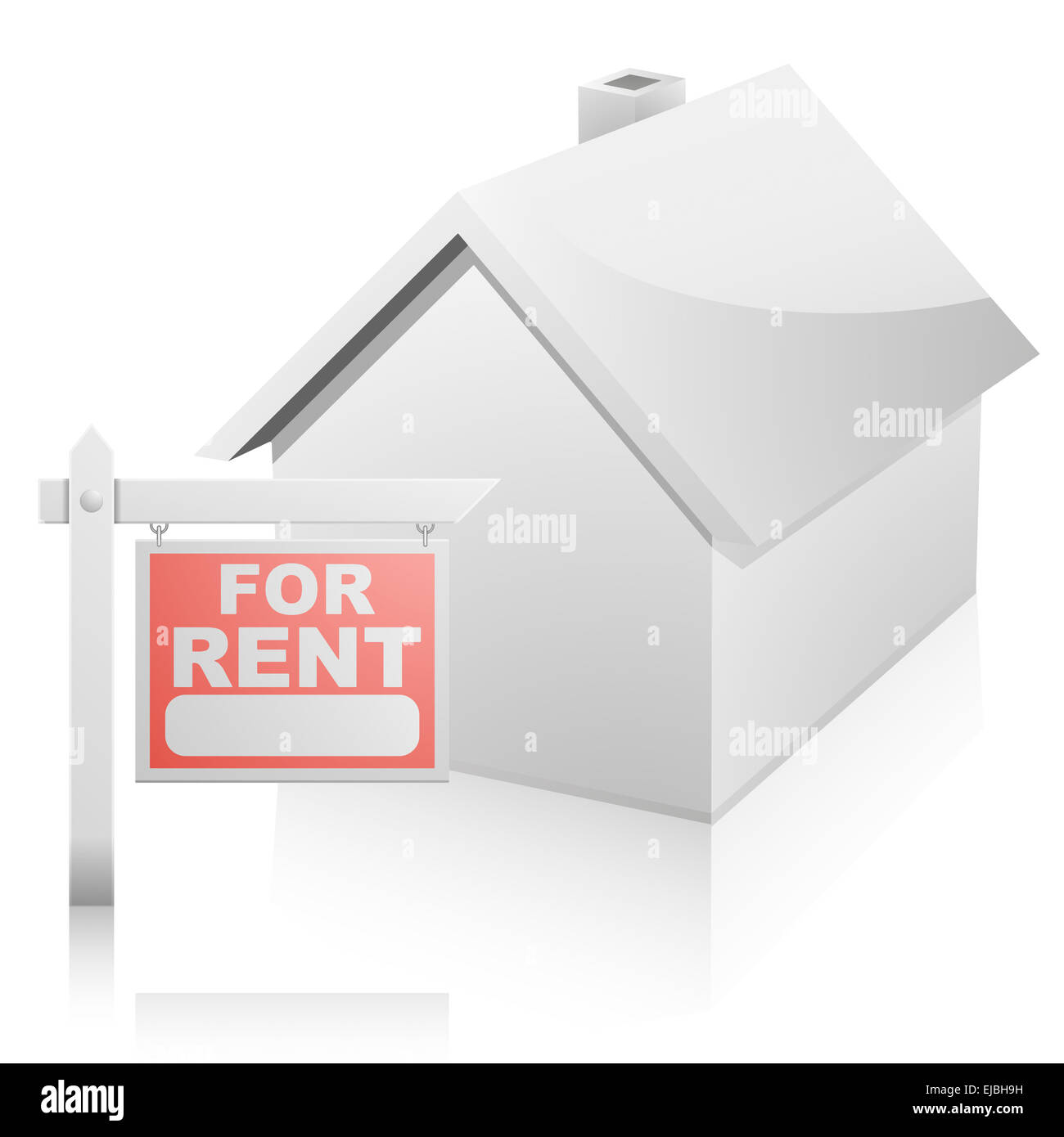 House with For Rent Sign Stock Photo - Alamy