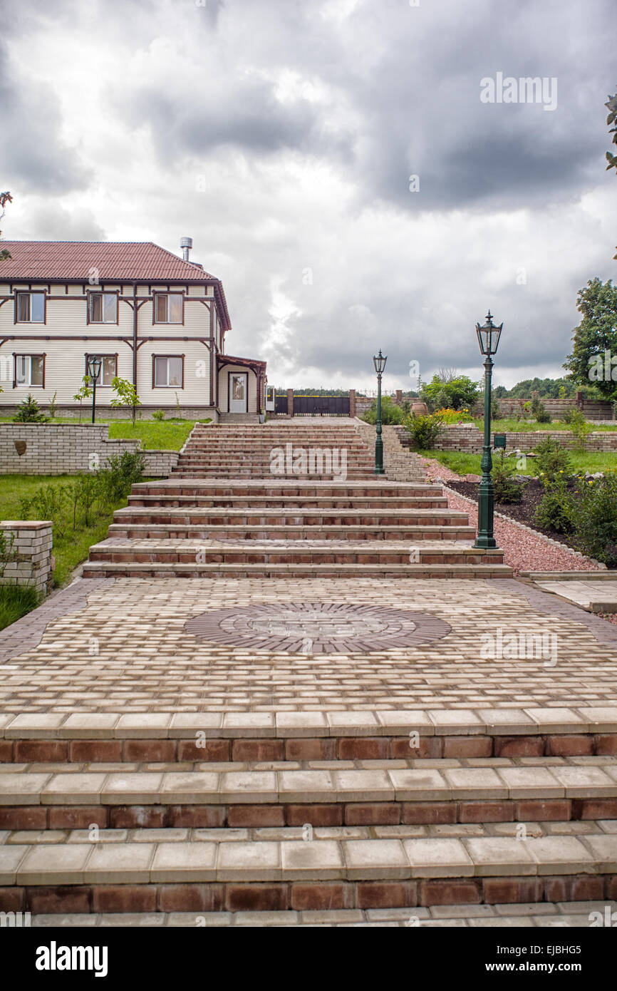 beautiful park with stairs Stock Photo - Alamy