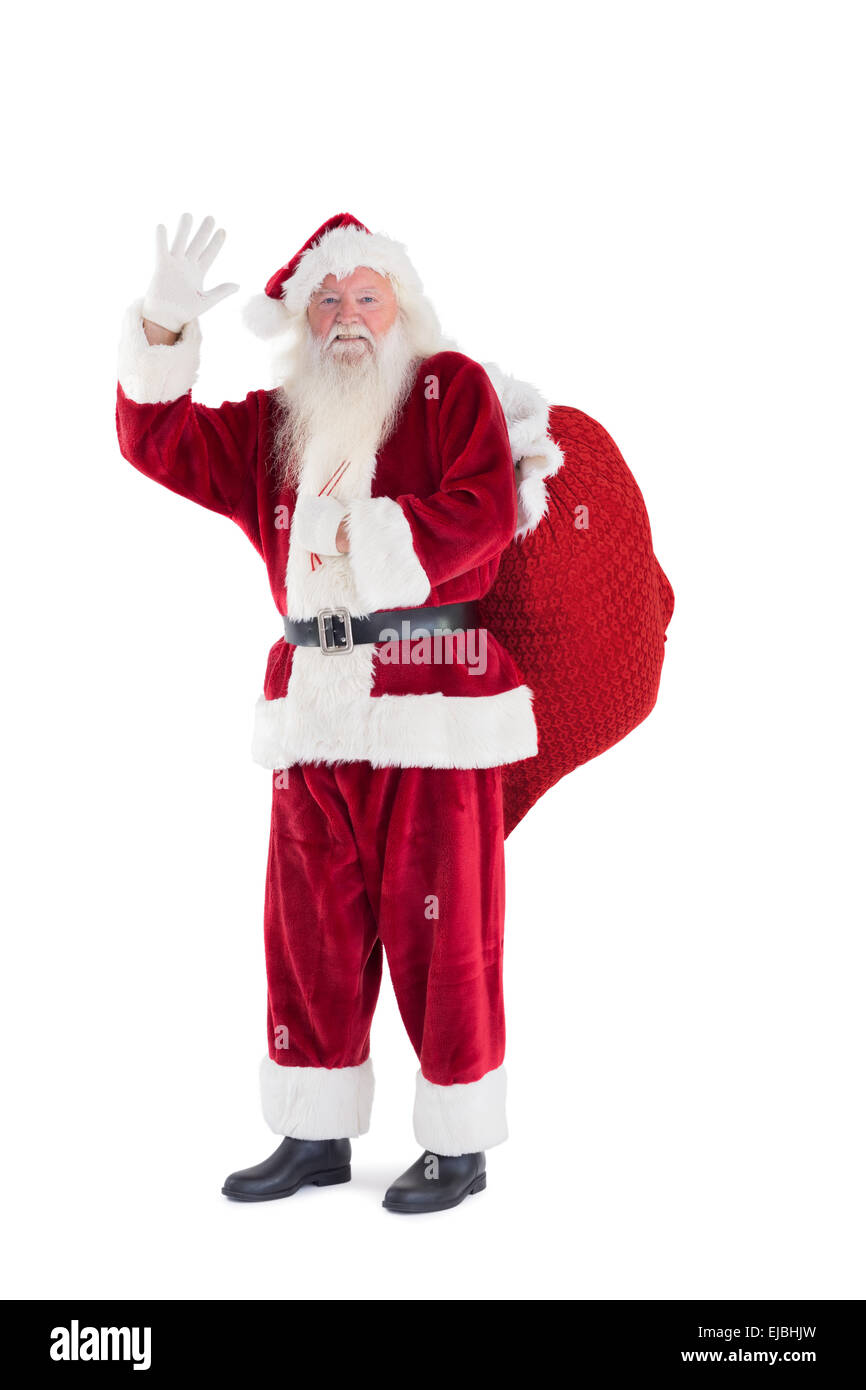 Santa waves to the camera Stock Photo - Alamy