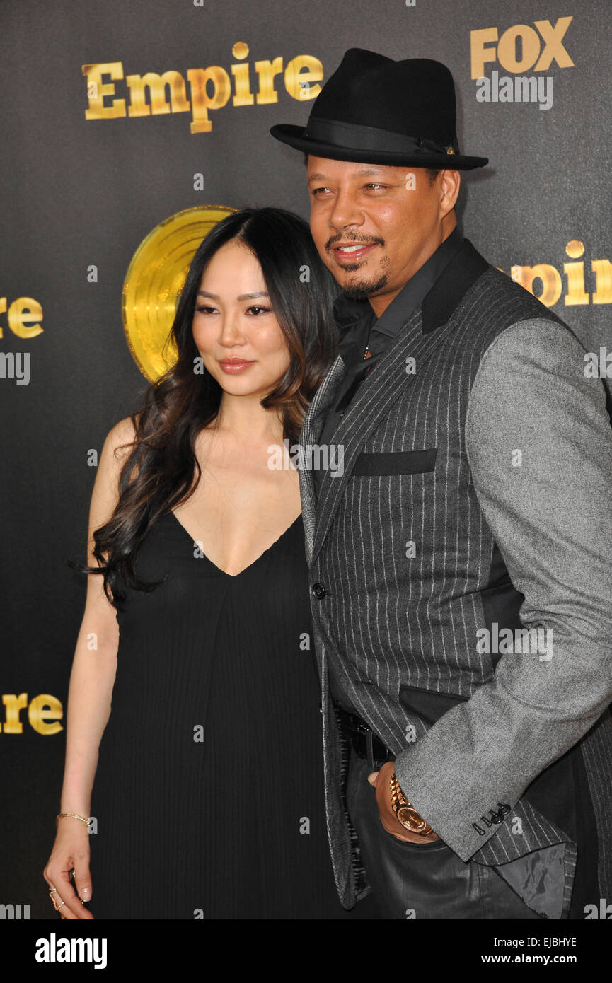 LOS ANGELES, CA - JANUARY 6, 2015: Terrence Howard & wife Miranda at ...
