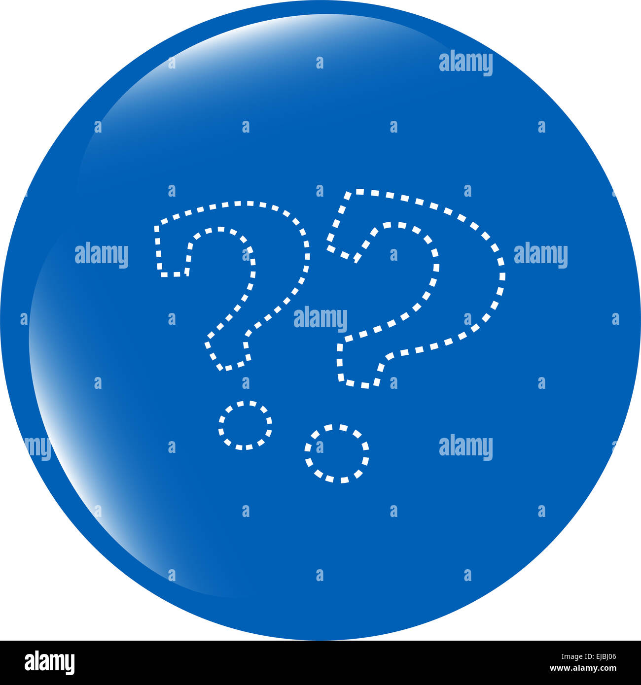 Stylish web button with question mark isolated on white background ...