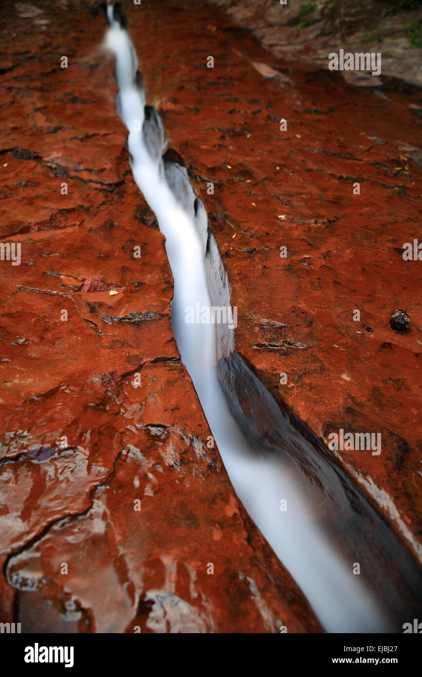 Water Flowing through Crack in Zion National Park Stock Photo - Alamy