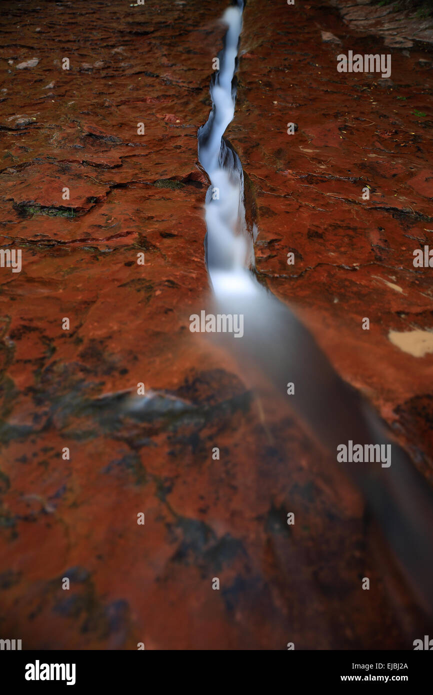 Water Flowing through Crack in Zion National Park Stock Photo - Alamy