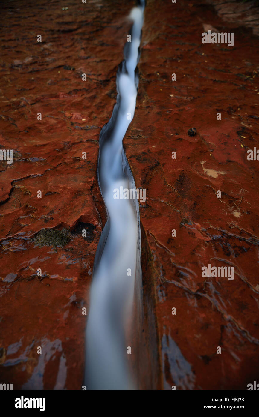 Water Flowing through Crack in Zion National Park Stock Photo - Alamy