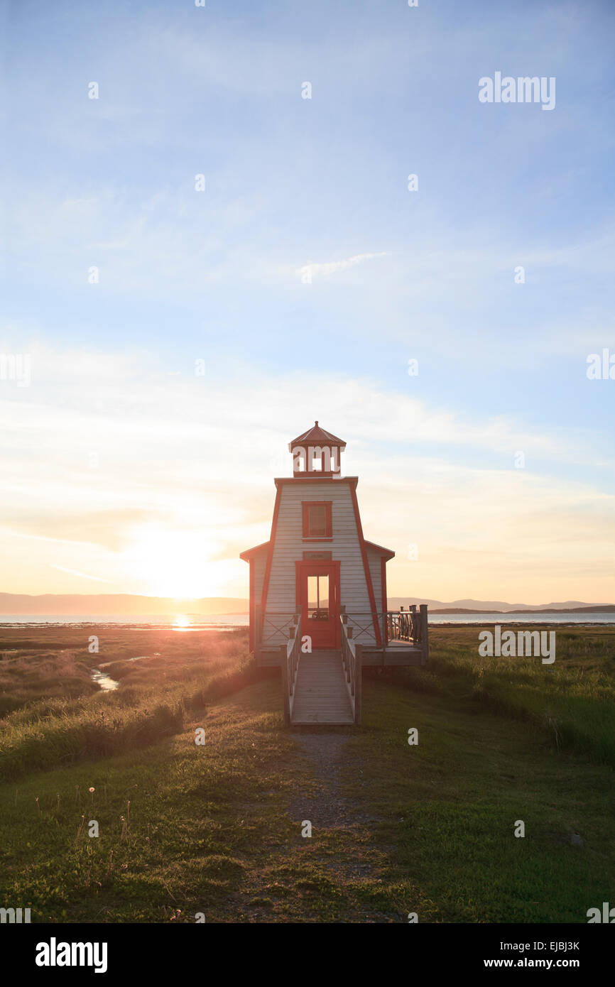 A beautiful lighthouse on a sunset background Stock Photo - Alamy