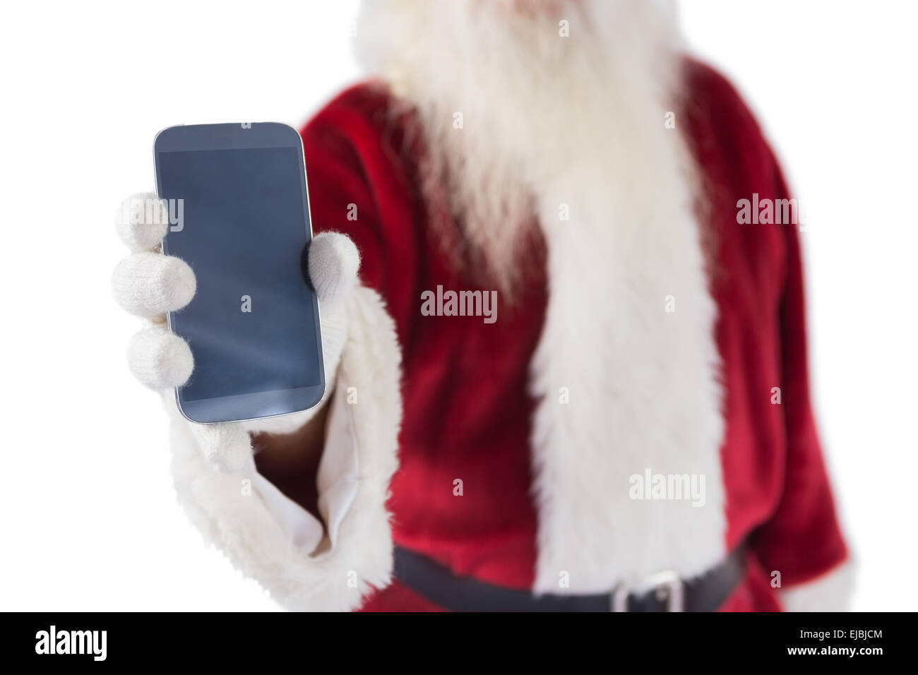 Santa Claus shows a smartphone Stock Photo - Alamy