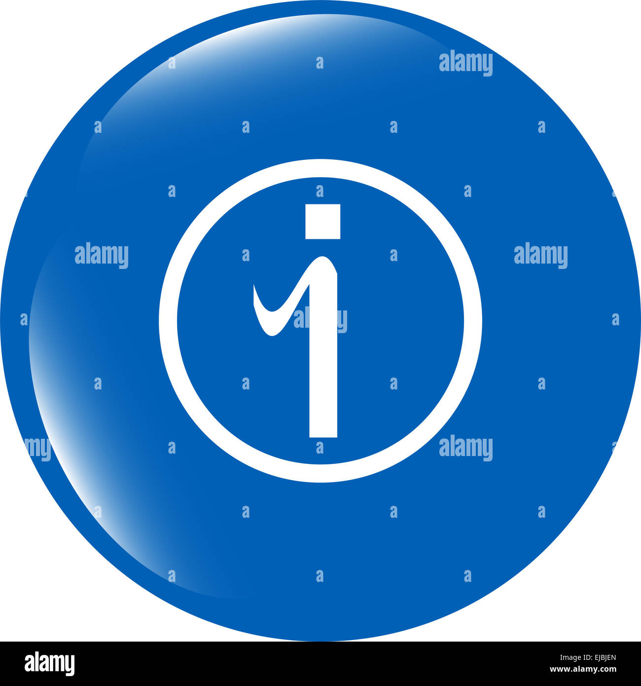 glossy web button with information sign isolated on white background ...