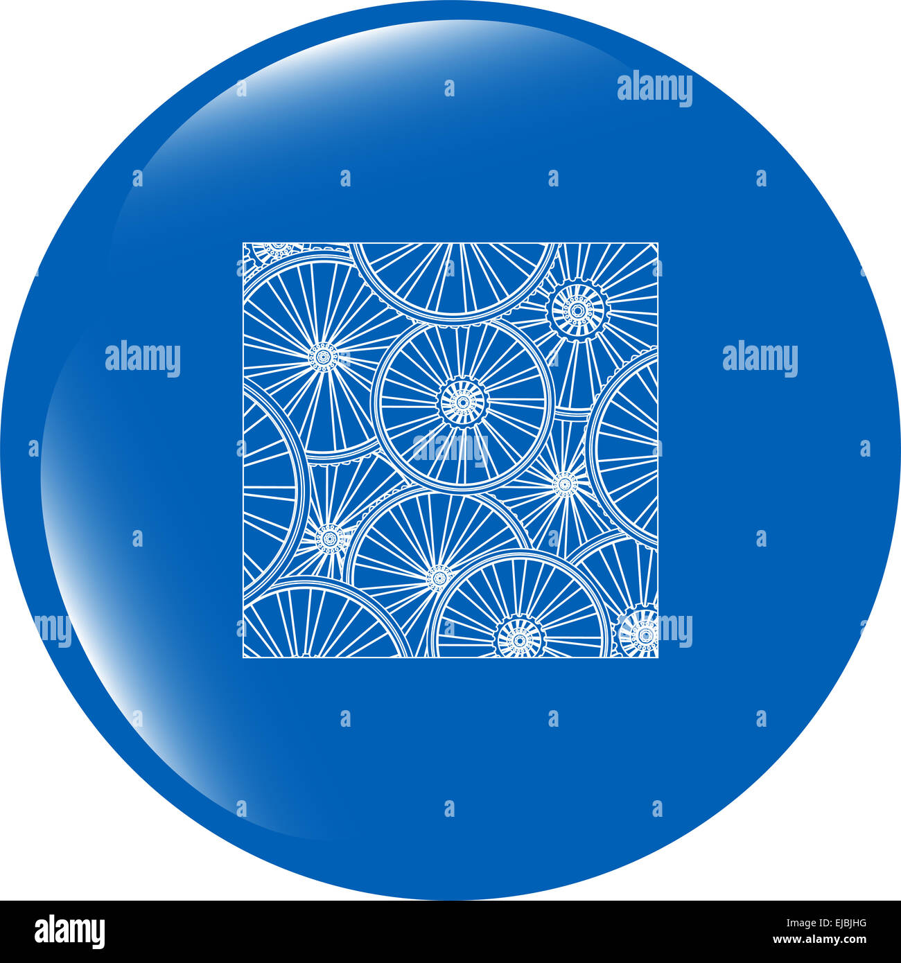 bike wheels glossy web icon button isolated on white Stock Photo - Alamy