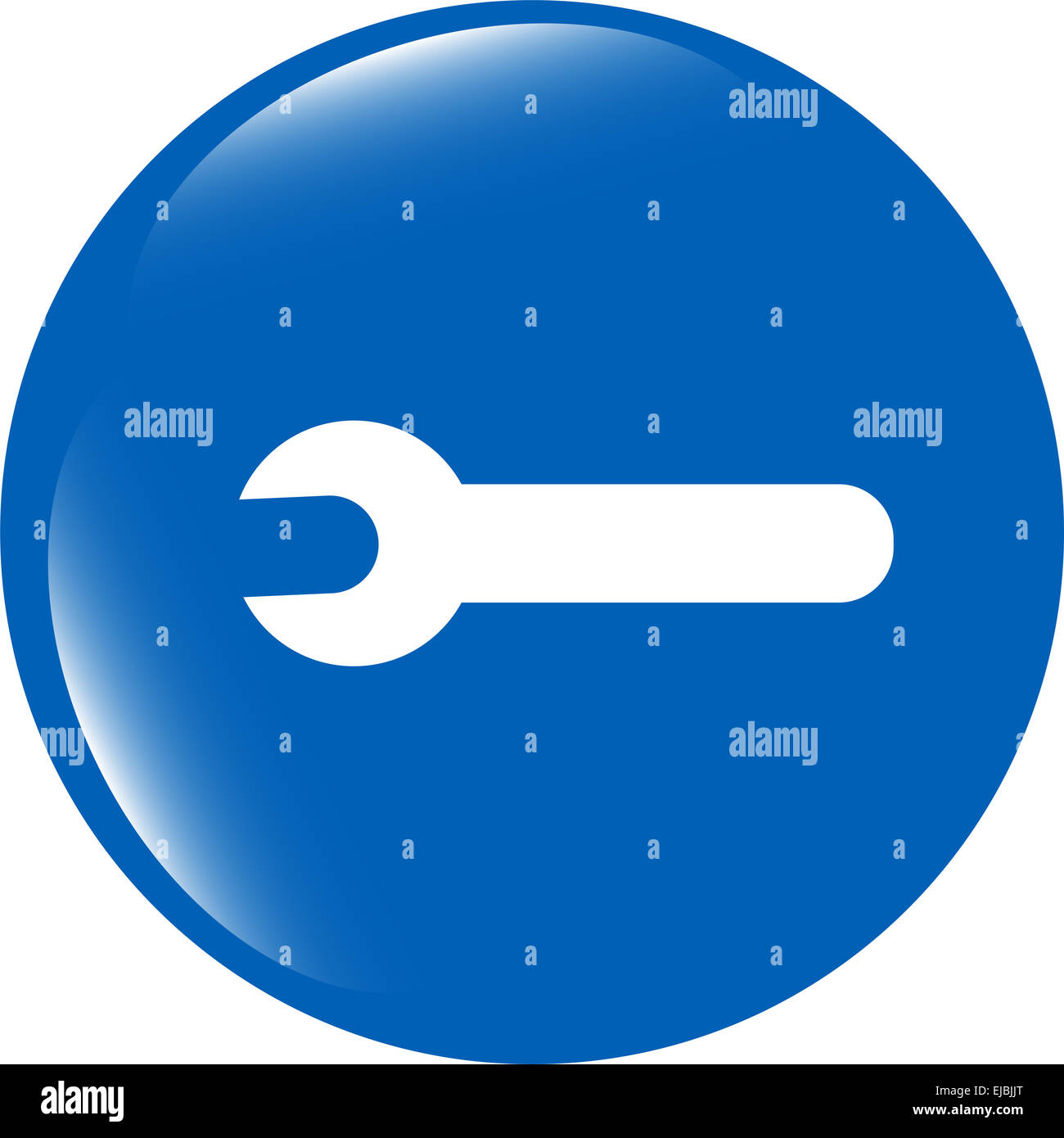 adjustable wrench icon web button isolated on white Stock Photo - Alamy