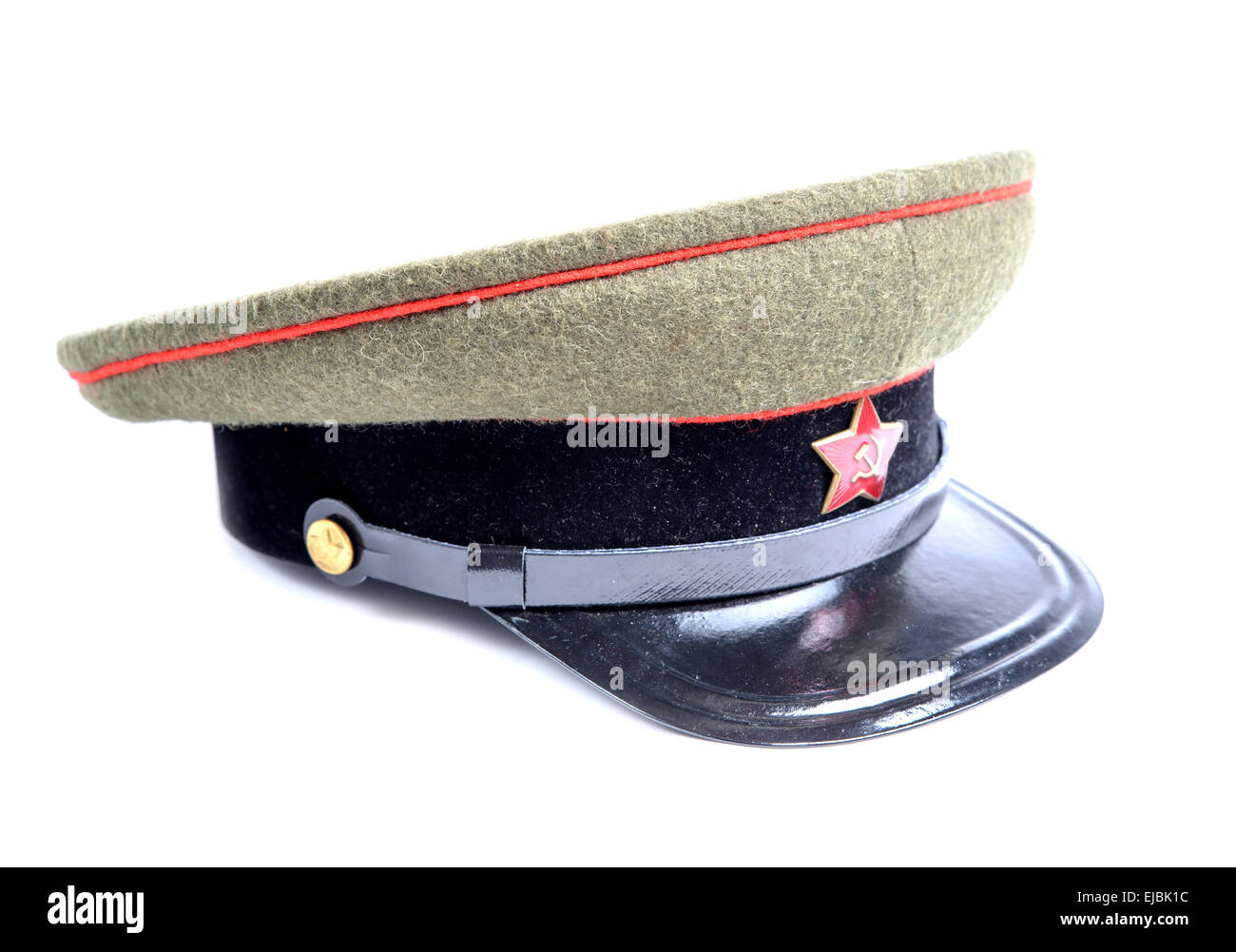 soviet soldier cap on the white background Stock Photo - Alamy